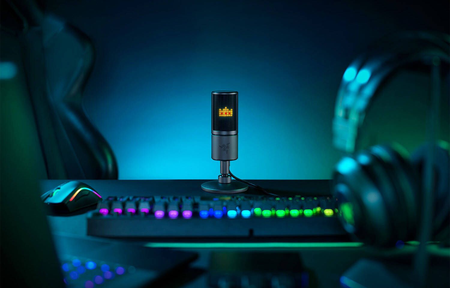 Razer presenta Seiren Emote, un micro para streamers con pantalla LED y ...