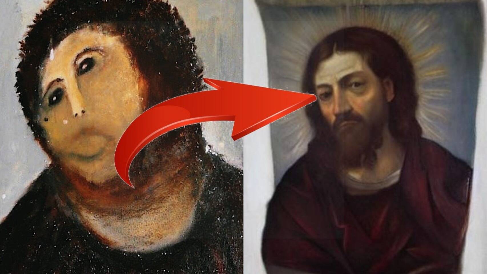 Una IA restaura el Ecce Homo de Borja y lo convierte en una obra de ...