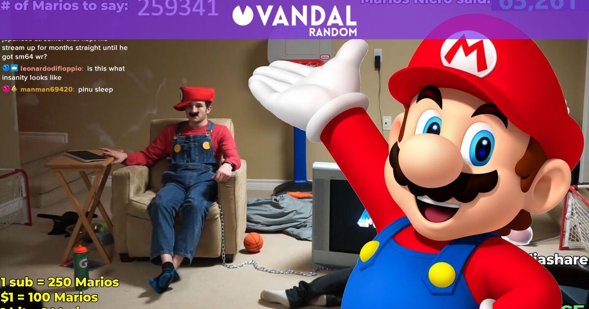 Un streamer lleva 8 días en directo diciendo 'Mario' cada vez que donan ...