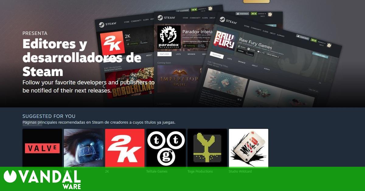Steam estrena las páginas de editores y desarrolladores - Vandal Ware